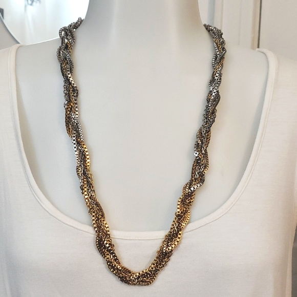 Ann Taylor | Jewelry | New Loft Gold Silver Twist Chain Necklace 383 ...